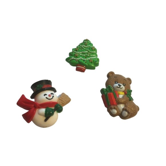 Russ | Holiday | Vintage Russ Christmas Pins Snowmanteddy Bear 2 ...